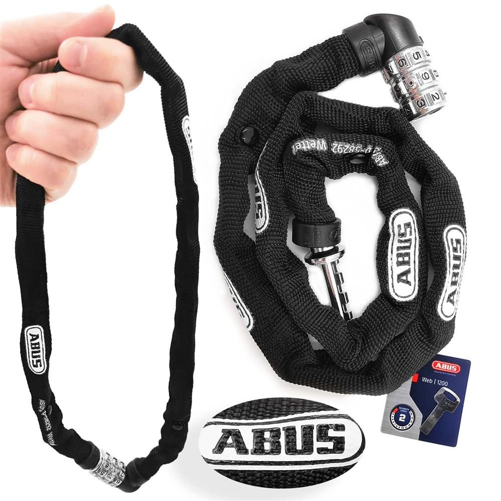 Zapięcie ABUS Web 1200 na szyfr, łańcuch 60 cm, czarne czarny | sklep rowerowy Rowerek.pl