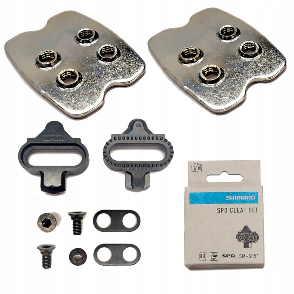 Bloki pedałów Shimano SPD SH51 + nakładki blaszki | sklep rowerowy ...