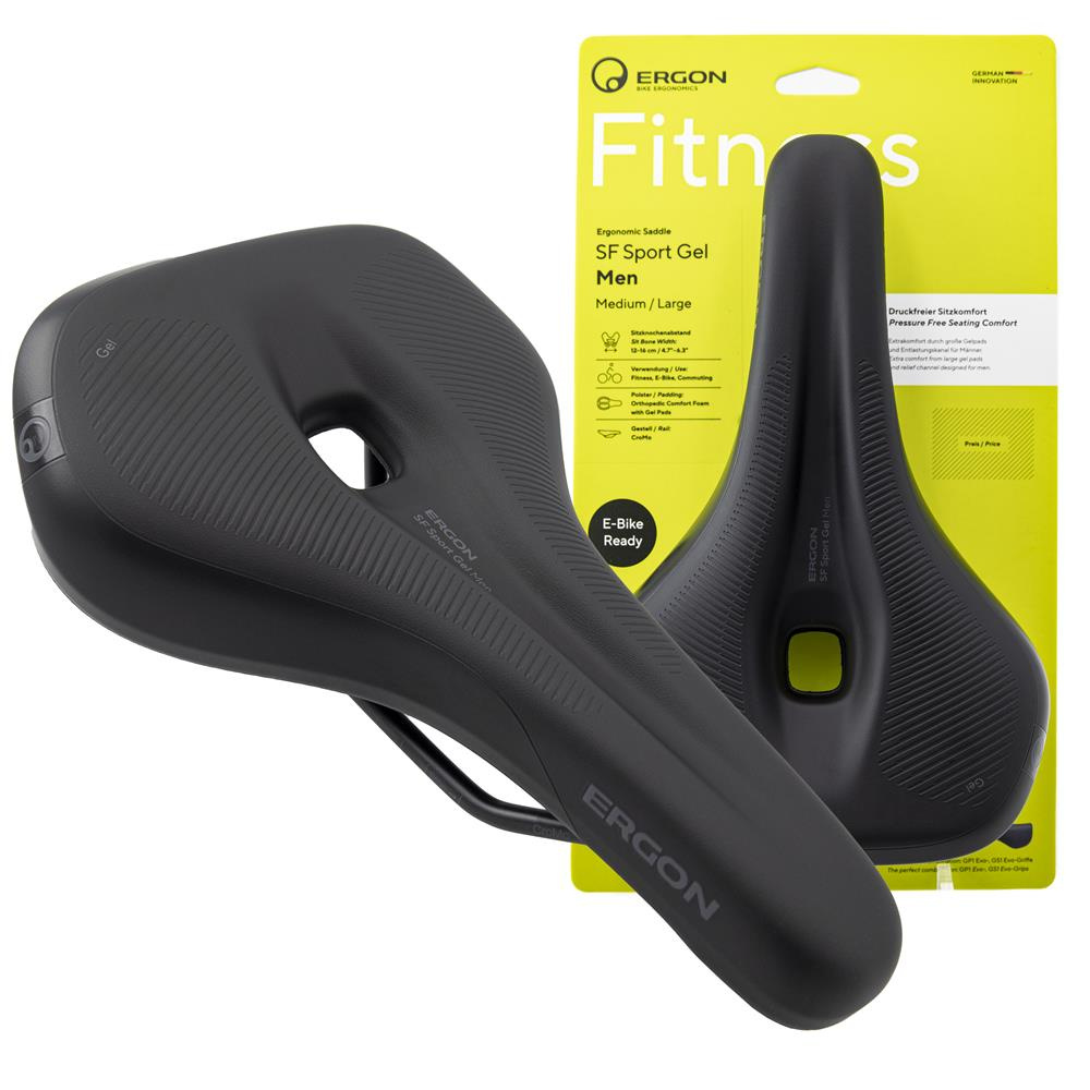Siodełko Ergon SF Sport Gel Man, rozmiar M/L, czarne | sklep rowerowy Rowerek.pl
