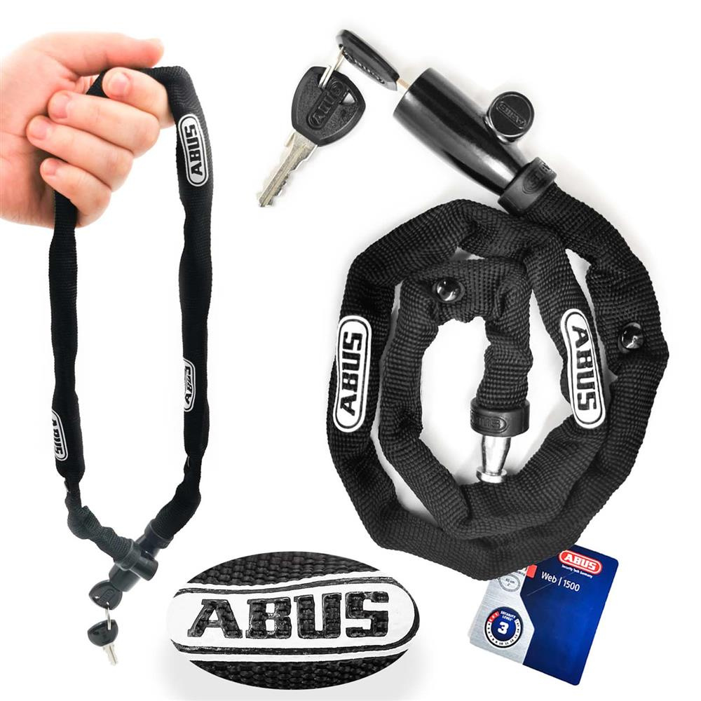 Zapięcie ABUS Web 1500 na klucz, łańcuch 60 cm, czarne czarny | sklep rowerowy Rowerek.pl