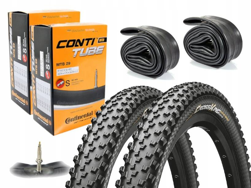 2× Opona rowerowa Continental Cross King 29 " 2 " + 2× Dętka rowerowa ...