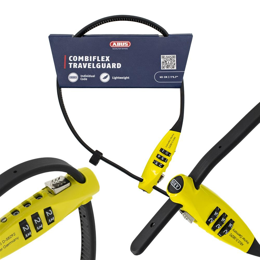 Zapięcie rowerowe Abus Combiflex TRAVELGUARD 45 cm, żółte żółty | sklep rowerowy Rowerek.pl